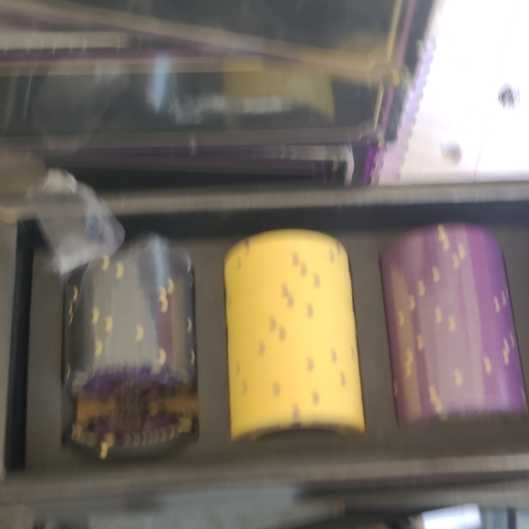 Scentsy | Party Supplies | Scentsy Purple Yellow And Black Candle Set ...